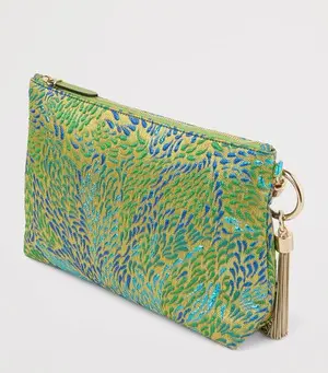 JIMMY CHOO Callie Metallic Canvas Clutch Bag