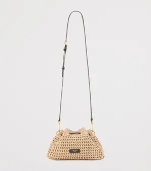 JIMMY CHOO Small Raffia Shoulder Bag