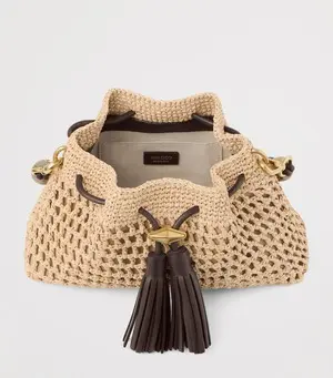 JIMMY CHOO Small Raffia Shoulder Bag