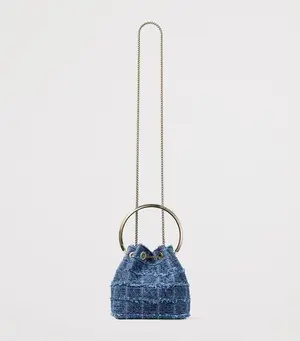 JIMMY CHOO Bon Bon Denim Top Handle Bag