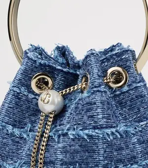 JIMMY CHOO Bon Bon Denim Top Handle Bag