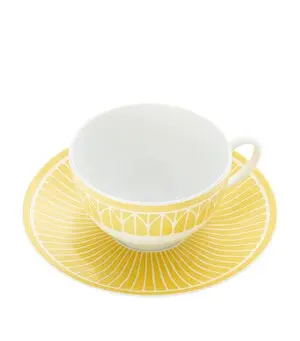 Christofle Malmaison Riviera Teacup And Saucer - Yellow