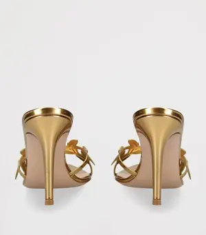 GIANVITO ROSSI Tone Leather Flavia 85 Heeled Mules - Gold
