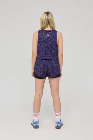 OOSC Elite 2-in-1 Activewear Shorts - Purple Leopard