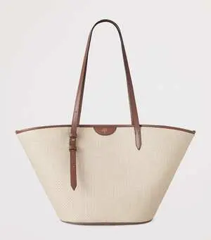 Mulberry Raffia Basket Tote Bag
