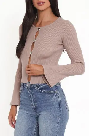 PETAL & PUP Rosienna Ribbed Keyhole Cutout Sweater