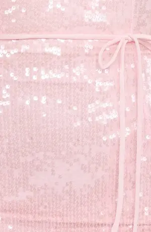 PETAL & PUP Strapless Sequin Maxi Dress With Sheer Skirt And Slit