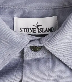 Stone Island Cotton Corduroy Shirt Jacket With Compass Patch