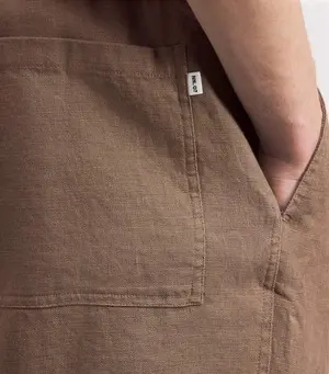 NN.07 Gregor Linen Drawstring Shorts - Brown