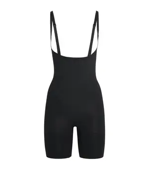 Spanx Sculpt Gofigure Open-bust Mid-thigh Bodysuit - Black
