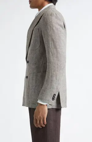 J. MUESER Waverly Double Breasted Linen Blazer