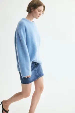 H&M Oversized Mohair-blend Jumper - Light Blue