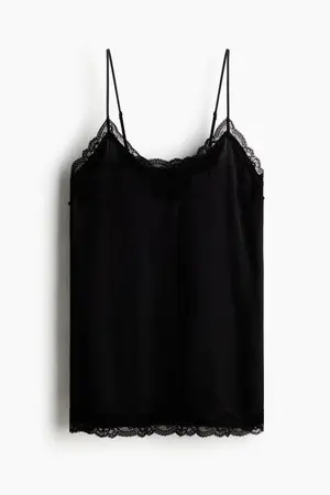 H&m Lace-trimmed Satin Nightslip