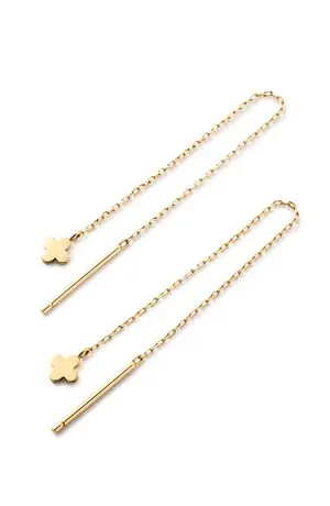 ANA LUISA Solid Yellow Mini Flower Threader Earrings