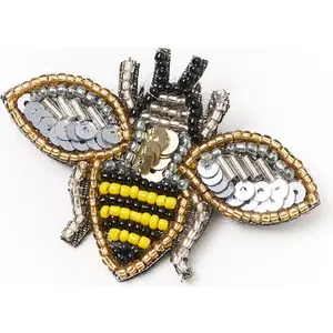 MATR BOOMIE Beaded Bee Brooch Pin - Yellow
