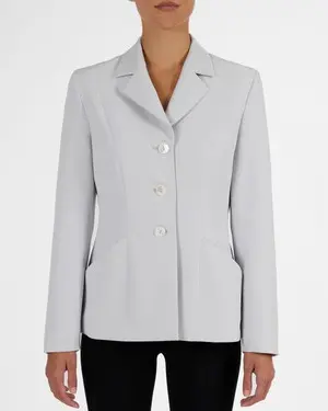 Santorelli Febe Jacket In Soft Stretch Crepe - Ash Blue