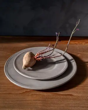 UNE VIE NOMADE Earth Oval Dinner Plateset Of 4