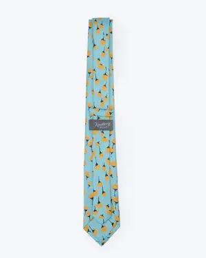 KNOTTERY & CO Marigold Bloom Printed Silk Tie