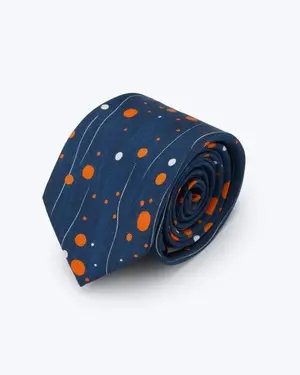 KNOTTERY & CO Constellation Dots Silk Neck Tie - Blue