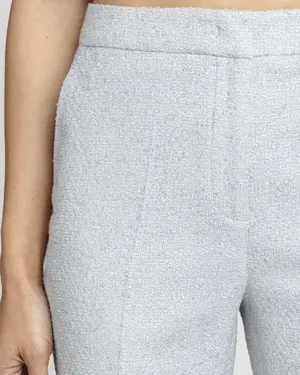 Santorelli Amara Straight Leg Bouclé Trousers - Ash