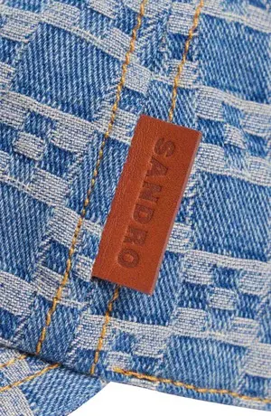 Sandro Denim Cap With Cross Motif - Blue