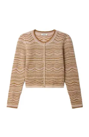 Sandro Decorative Knit Cardigan With Color Gradient - Brown