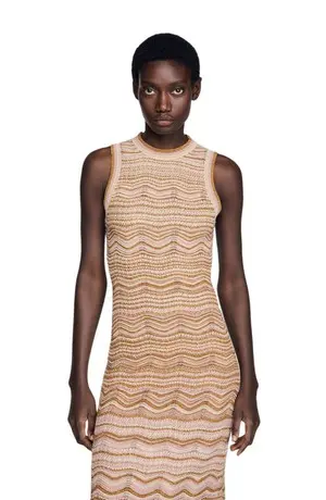 Sandro Decorative Ombré Knit Maxi Dress