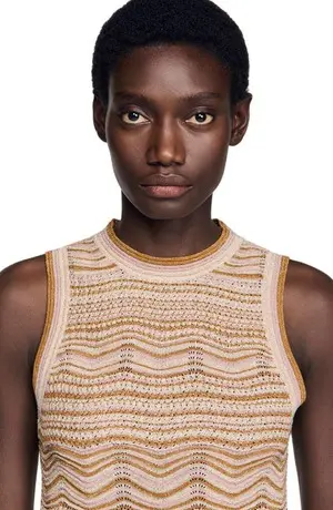 Sandro Decorative Ombré Knit Maxi Dress