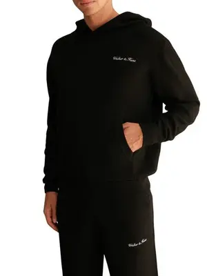 WALKER & HUNT Merino Blend Knitted Hoodie - Black