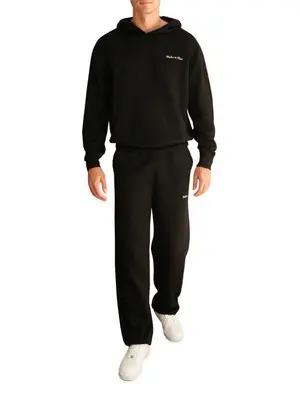 WALKER & HUNT Merino Blend Knitted Hoodie - Black