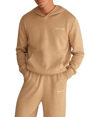 WALKER & HUNT Merino Blend Knitted Hoodie - Mocha