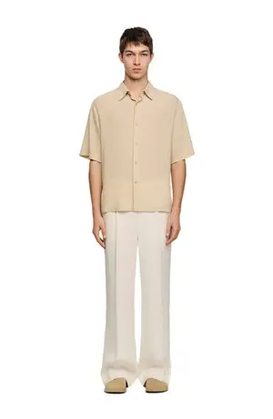 Sandro Pleated Shirt With Shark Collar