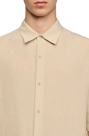 Sandro Pleated Shirt With Shark Collar