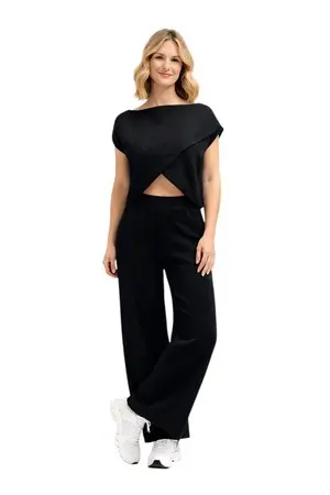 ACCOUCHEE Mini Knit Crossover Sleeveless Maternity/nursing Top