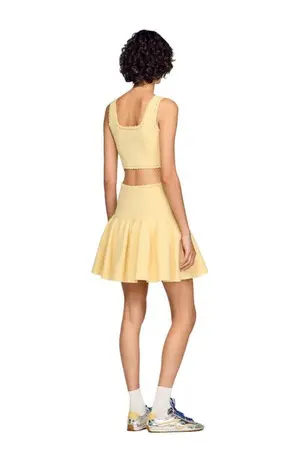 Sandro Knit Skater Skirt - Butter