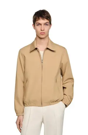 Sandro Zip-up Cotton Jacket - Sand