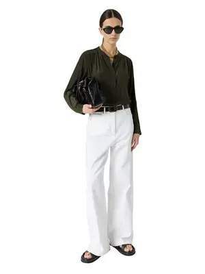 Gerard Darel Cyndie Gathered Detail Blouse - Khaki