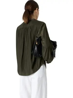 Gerard Darel Cyndie Gathered Detail Blouse - Khaki