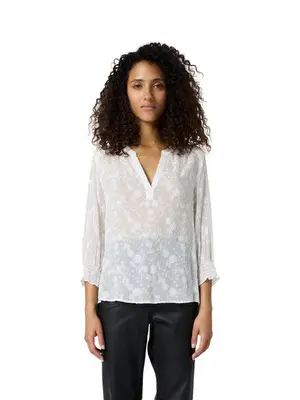 Gerard Darel Textured Floral Blouse
