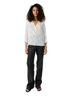 Gerard Darel Textured Floral Blouse
