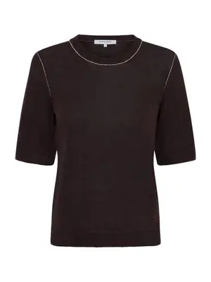 Gerard Darel Loumia Short Sleeve Sweater - Brown