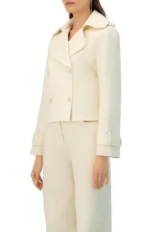 IVONNE Short Cotton Trench Coat - Ivory