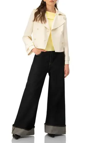 IVONNE Short Cotton Trench Coat - Ivory