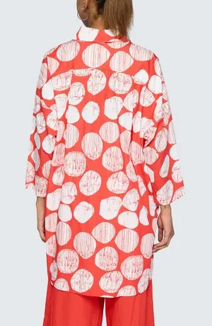 LUUKAA Niva Printed Cotton Poplin Tunic Shirt
