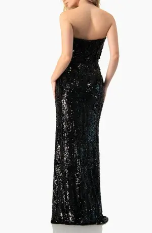 IVONNE Strapless Sequin Column Gown