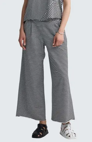 LUUKAA Kaelith Striped Jersey Wide-leg Pants