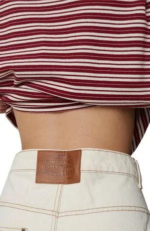 GOOD FOR NOTHING Denim Wide Leg Jeans - Beige