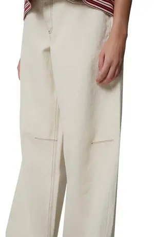 GOOD FOR NOTHING Denim Wide Leg Jeans - Beige