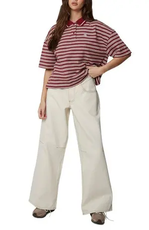 GOOD FOR NOTHING Denim Wide Leg Jeans - Beige