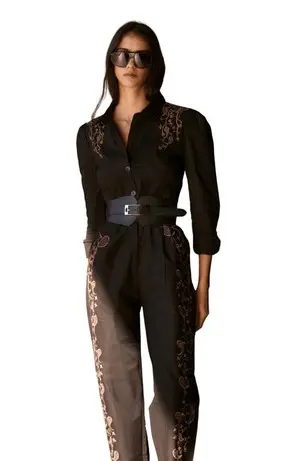 THE IQ COLLECTION Bare Jumpsuit With Embroidery